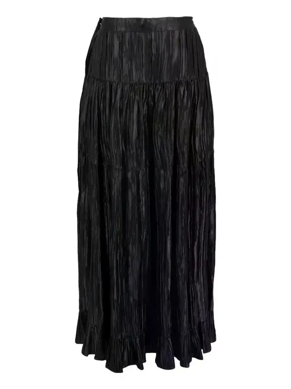Emporio Armani Tiered Pleated Skirt - Black