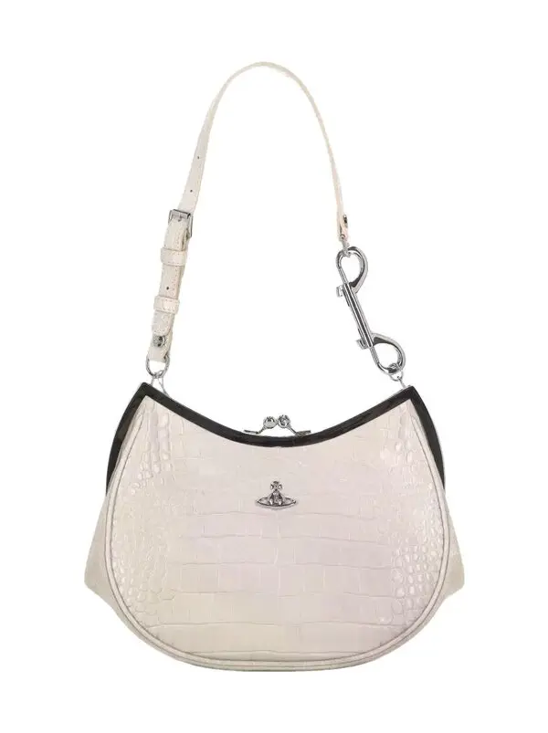 VIVIENNE WESTWOOD Croc-effect Orb Shoulder Bag - Neutrals