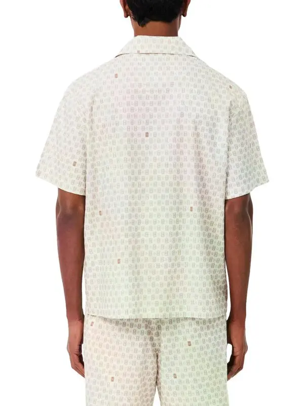 Lacoste Tennis-print Short-sleeve Shirt - Neutrals