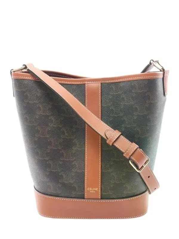 Celine Small Triomphe Coated Canvas Bucket Bag - Brown
