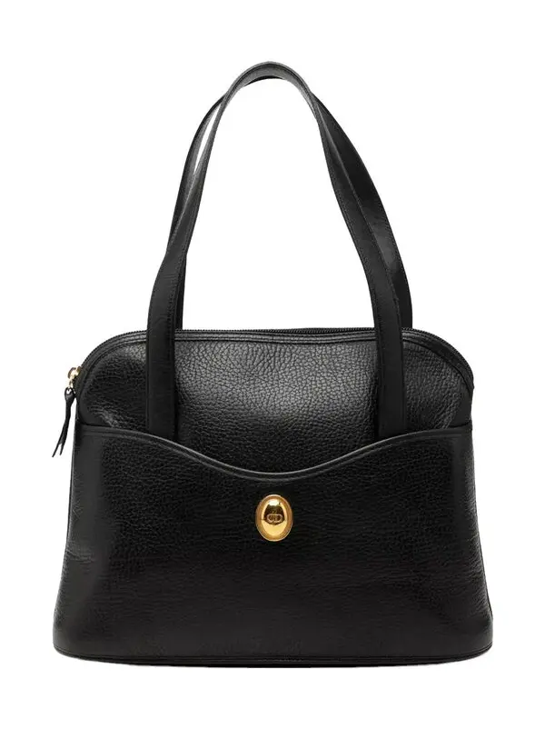 Dior Leather Cd Logo Handbag - Black