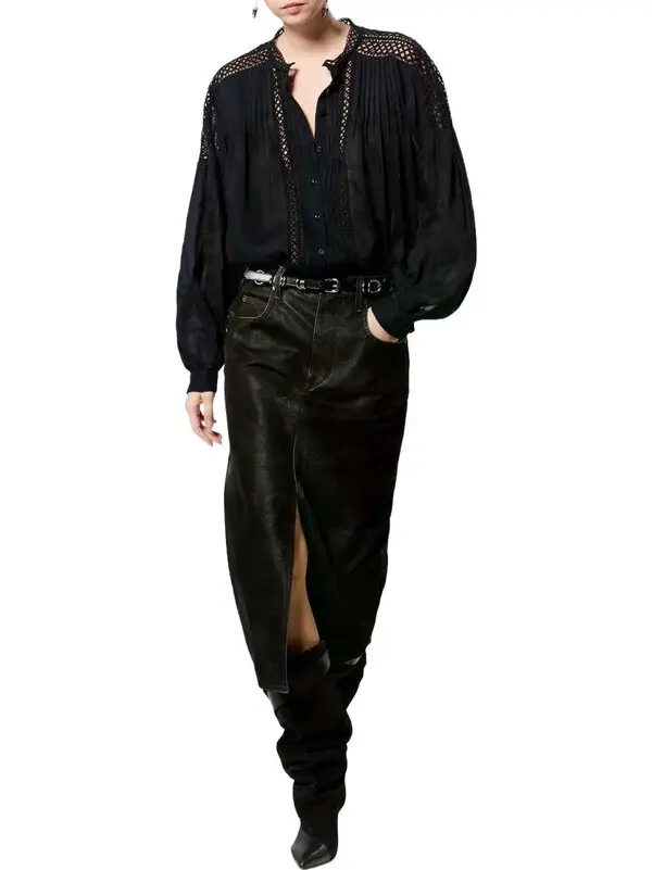 MARANT ETOILE Parina Guipure-lace Panelled Blouse - Black