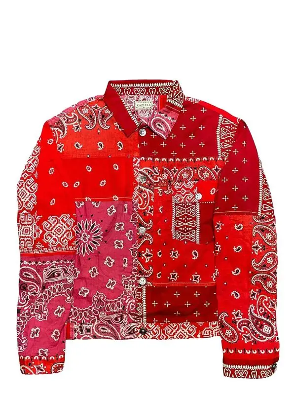 Kapital Bandana-patchwork Shirt - Red