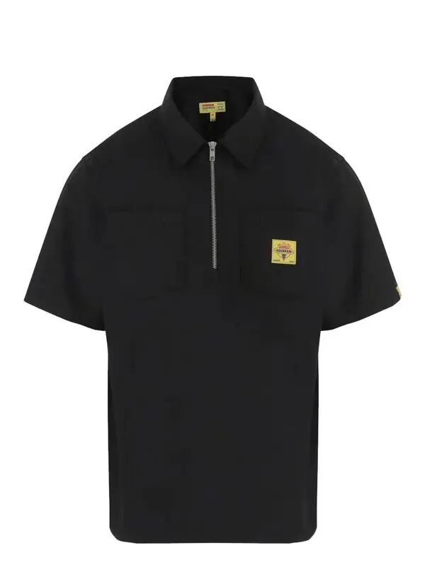 ICECREAM Half-zip Graphic-print Polo Shirt - Black