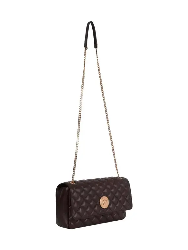 Versace Quilted Leather Shoulder Bag - Brown