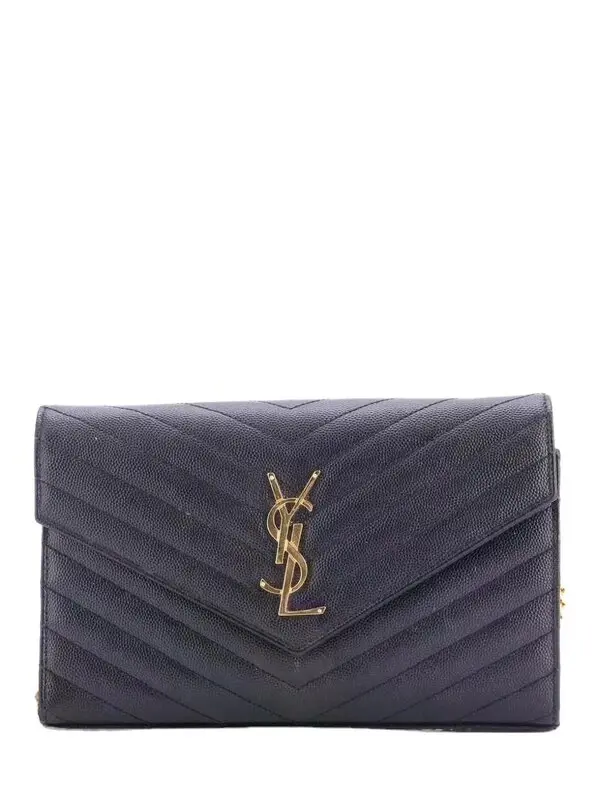 Saint Laurent Matelasse Chevron Leather Medium Crossbody Bag - Black