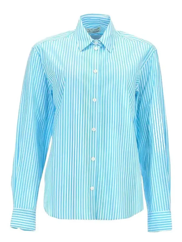 MC2 SAINT BARTH Striped Cotton Shirt - Blue