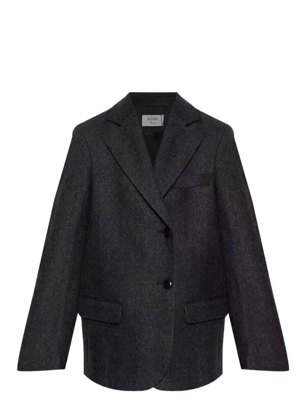 RÓHE Double-breasted Herringbone Blazer - Grey