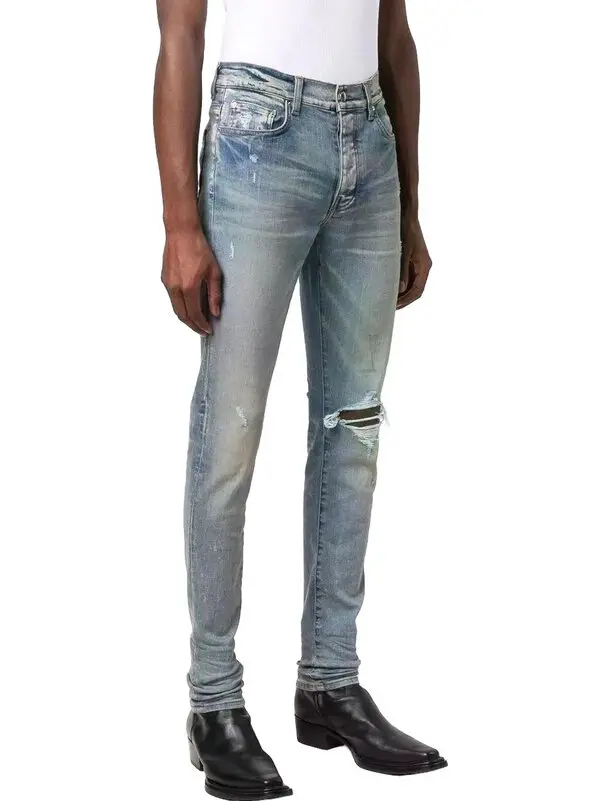 Amiri Distressed Skinny Jeans - Blue