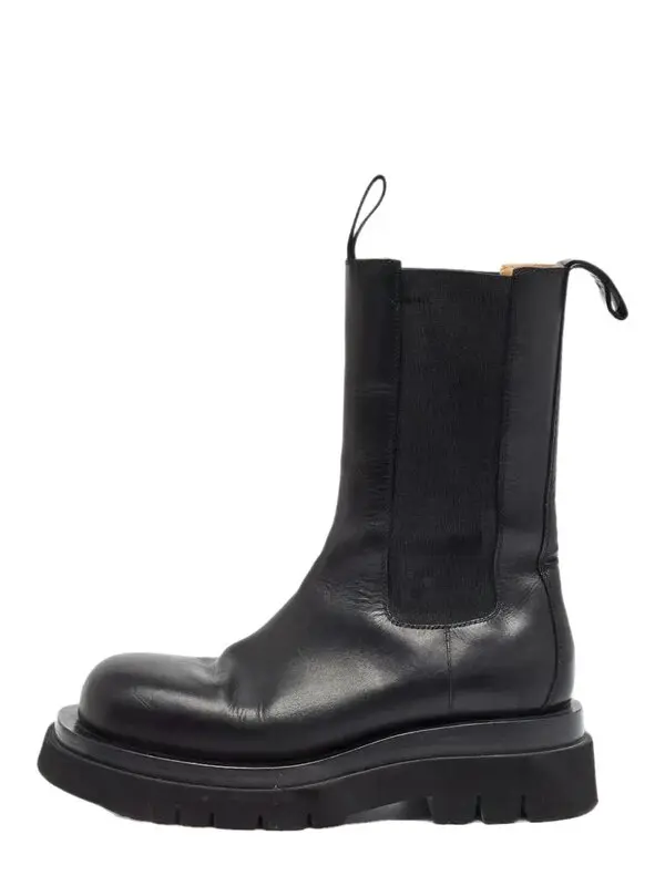 Bottega Veneta Lug Leather Mid-calf Boots - Black
