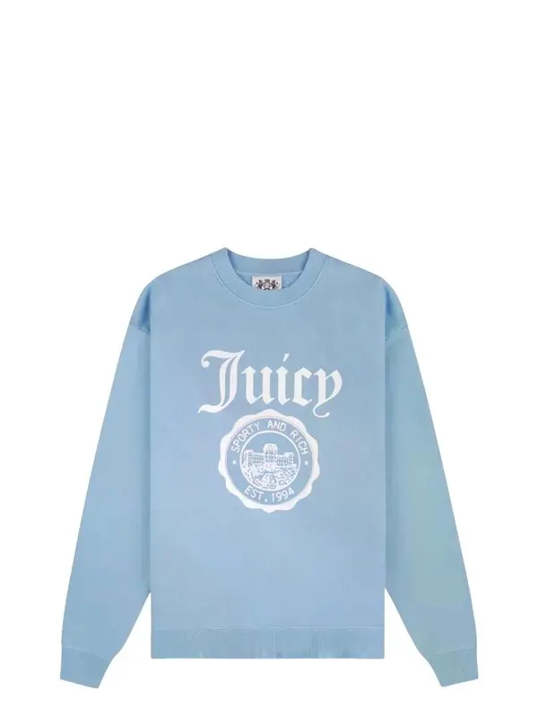 Juicy Couture X S&r Logo-print Crew-neck Sweatshirt - Blue
