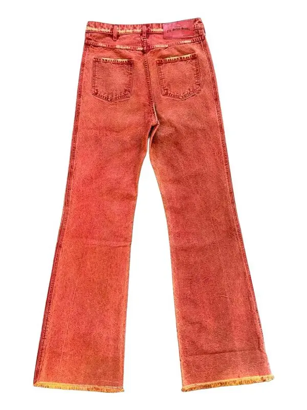 SEKRIT Chopper Studded Fla Jeans - Red
