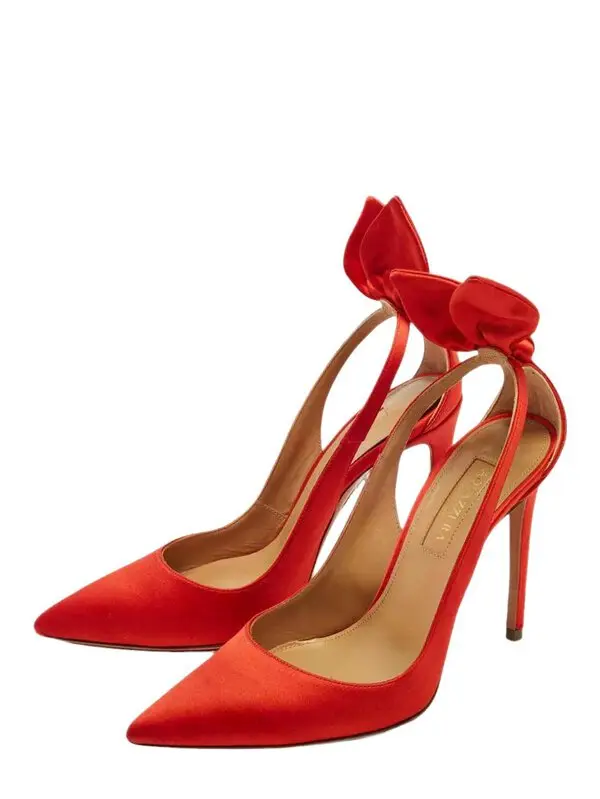 AQUAZZURA Bow Tie Heeled Pumps - Red
