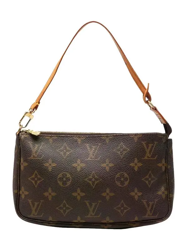 LOUIS VUITTON 2001 Monogram Pochette Accessoires Shoulder Bag - Brown