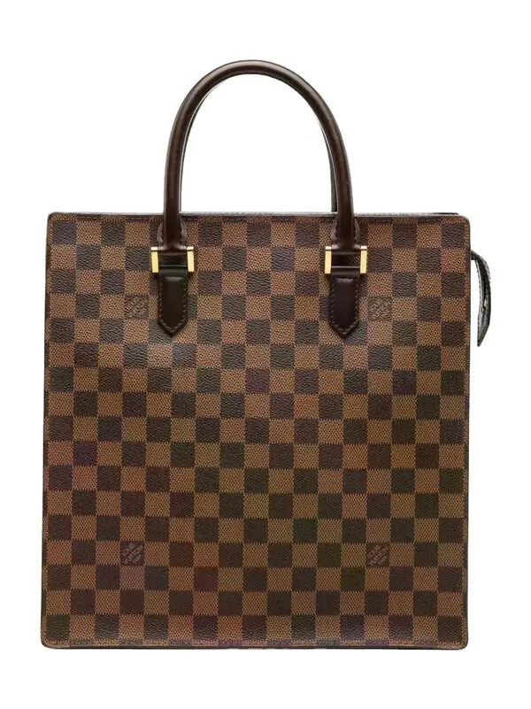 LOUIS VUITTON 2003 Damier Ebene Venice Sac Plat Tote Bag - Brown
