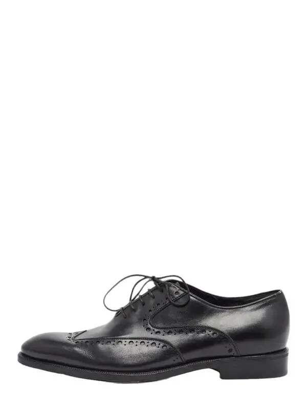FERRAGAMO Brogue-detail Derby Shoes - Black