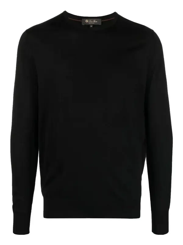 Loro Piana Fine Knit Virgin Wool Jumper - Black