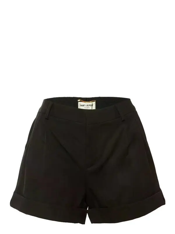 Saint Laurent Tailored Turned-up Wool Shorts - Black