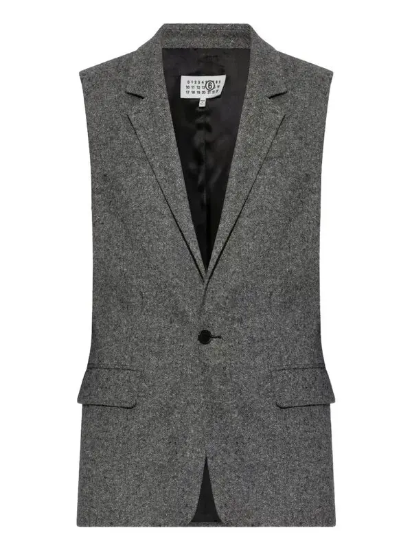 MAISON MARGIELA Mélange Effect Tweed Waistcoat - Grey