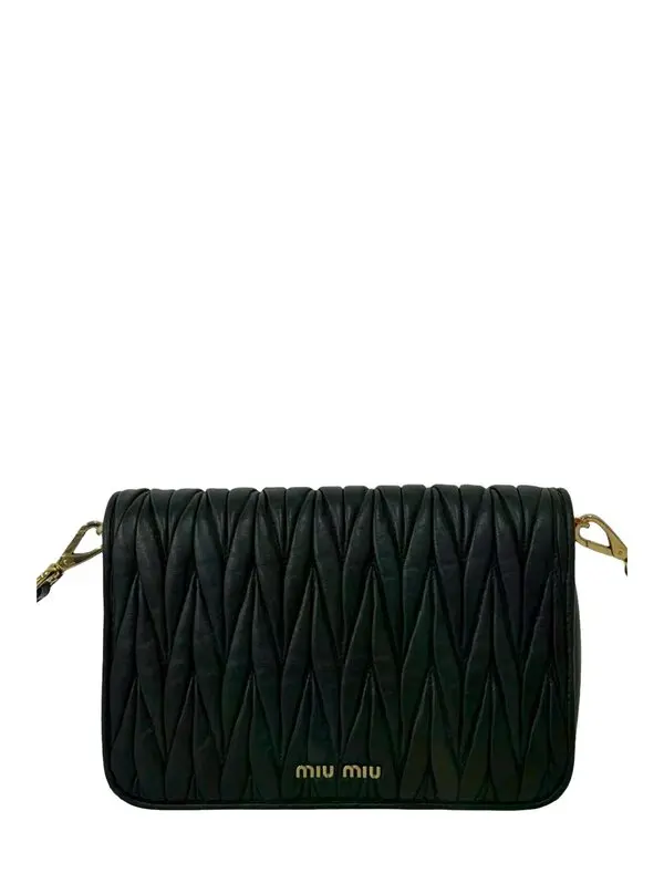 Miu Miu Matelassé Crossbody Bag - Black