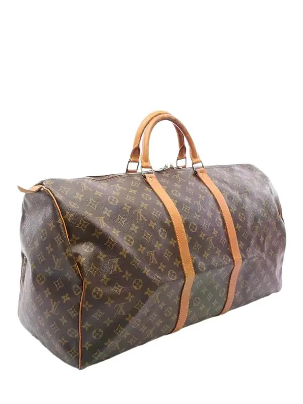 LOUIS VUITTON Monogram Keepall 60 Travel Bag - Brown