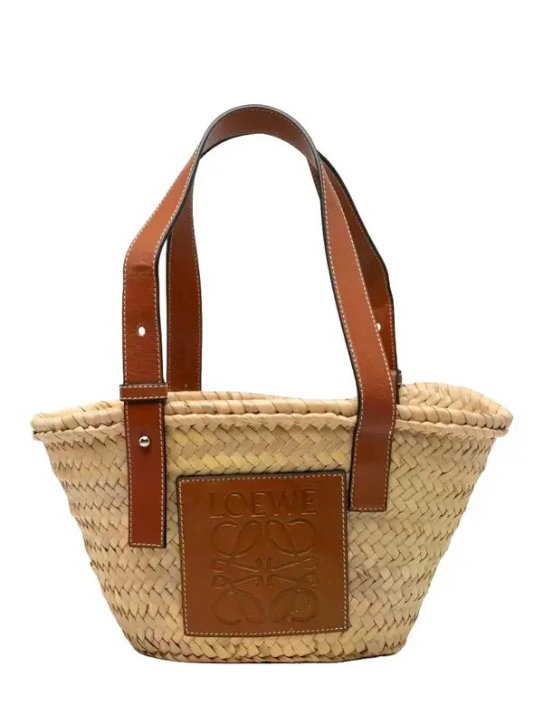 Loewe Raffia Anagram Basket Tote Bag - Brown