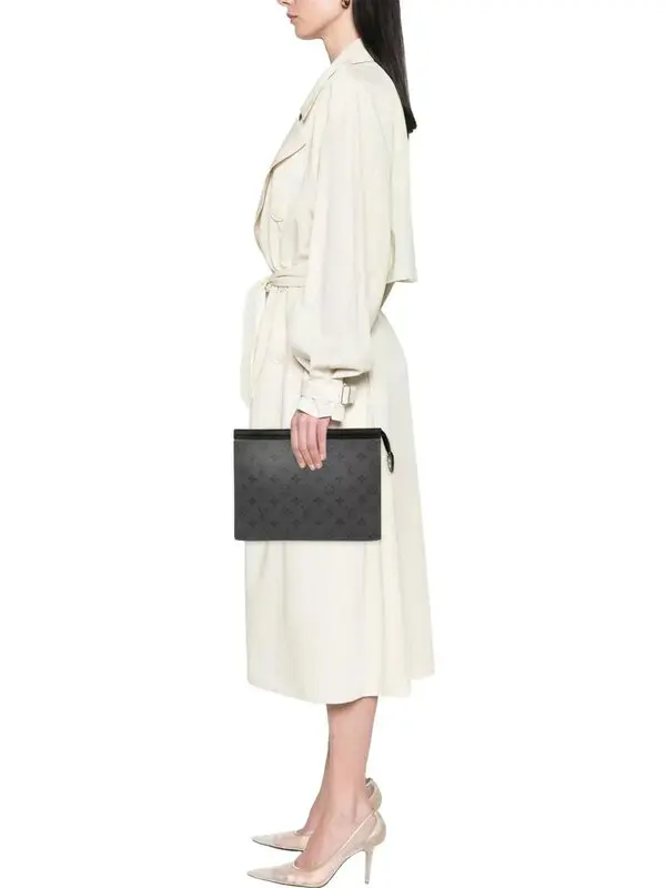 LOUIS VUITTON Monogram Eclipse Reverse Pochette Voyage Mm Clutch Bag - Grey