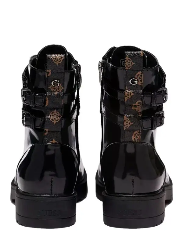 Guess Wanda Buckled Mesh-strap Ankle Boots - Black