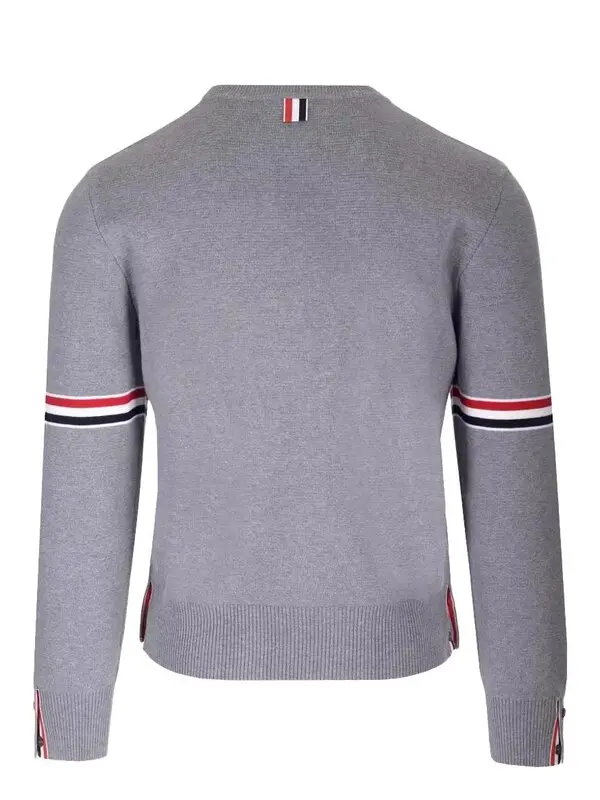 Thom Browne Milano-knit Rwb-stripe Sweater - Grey