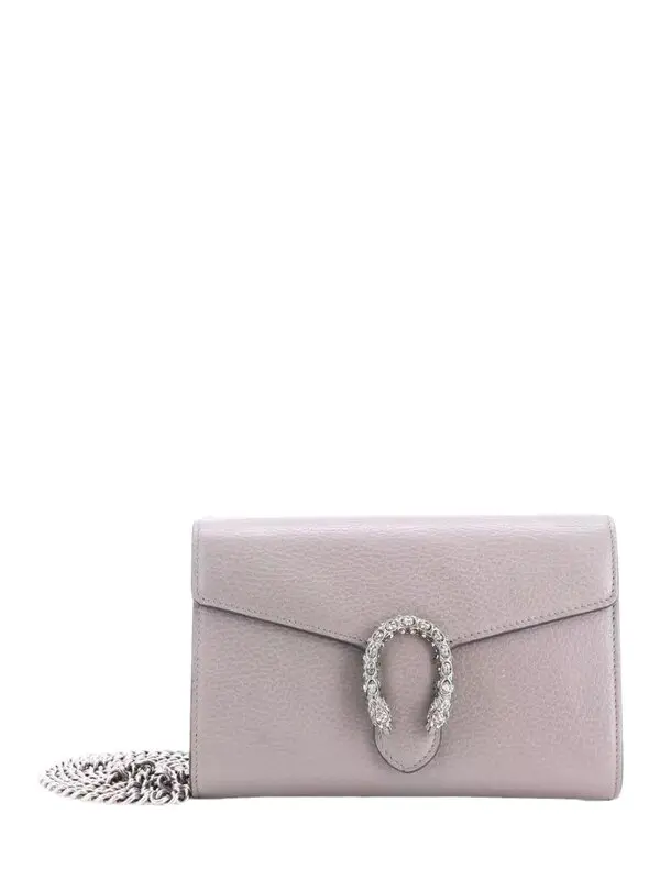 Gucci Dionysus Chain Wallet Leather With Embellished Detail - Grey