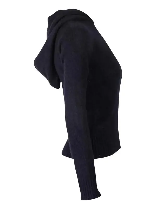 Ralph Lauren Hooded Wool Knitted Sweater - Blue