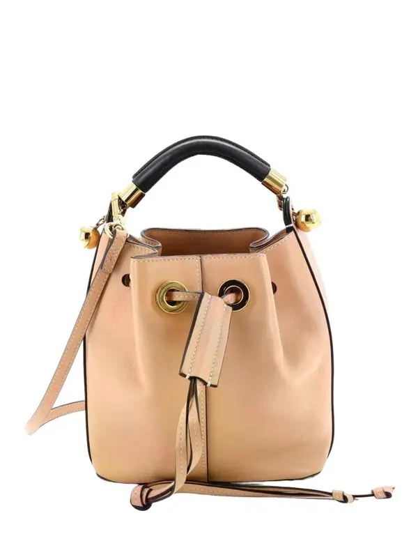 Chloé Gala Leather Small Bucket Bag - Neutrals