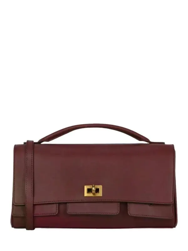 Balenciaga Bel Air Leather Clutch Bag - Red