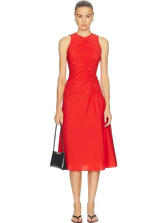 Theory Ruched Tank Dress In . Also - Red
