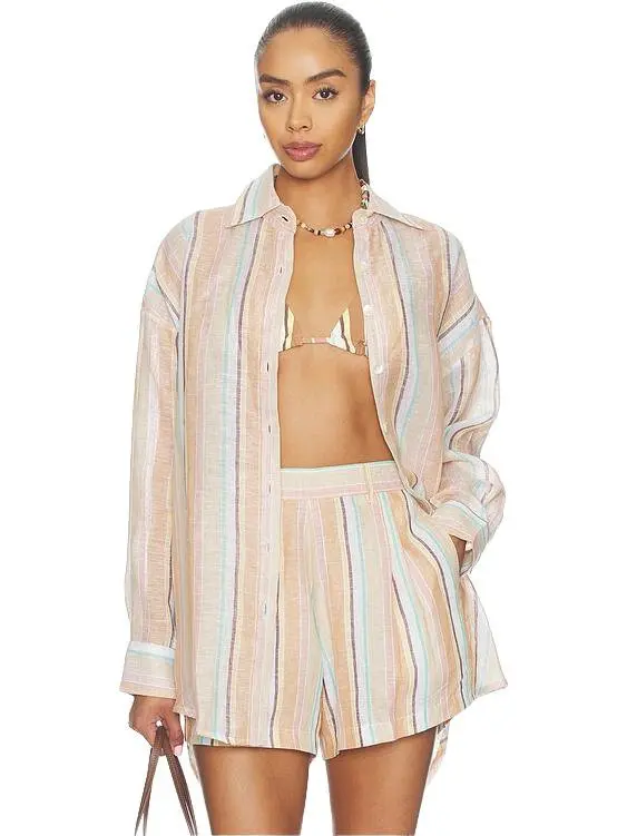 VITAMIN A Playa Boyfriend Shirt In . Also - Tan