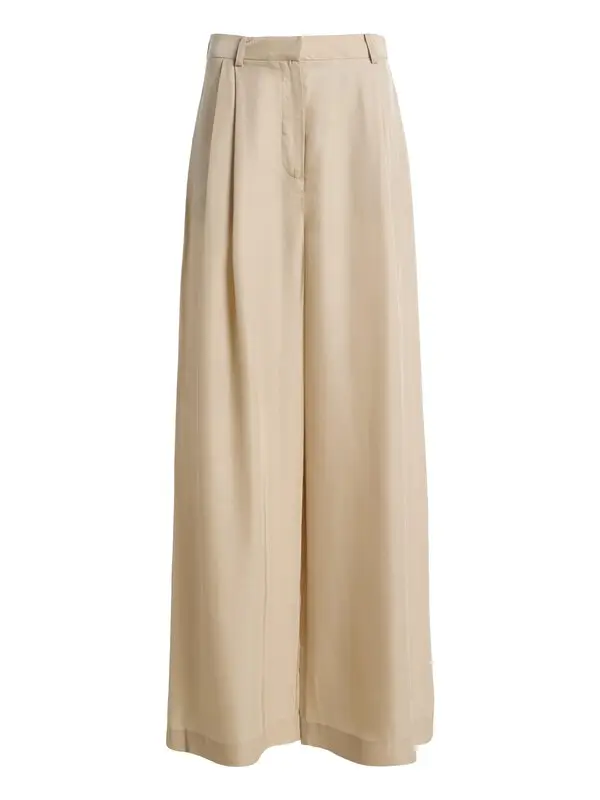 THE FRANKIE SHOP Marfa Pleated Wide-leg Trousers - Brown