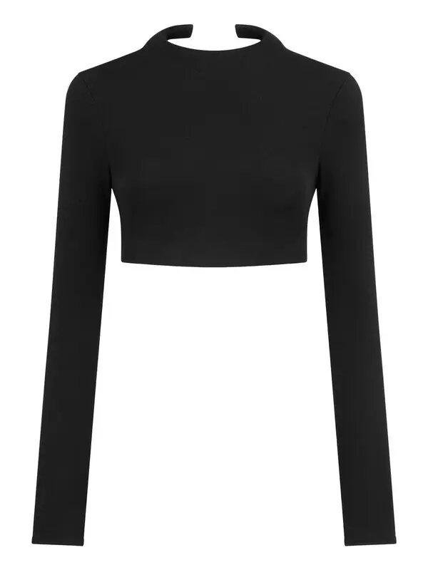 TOM FORD Open-back Long-sleeve Crop Top - Black
