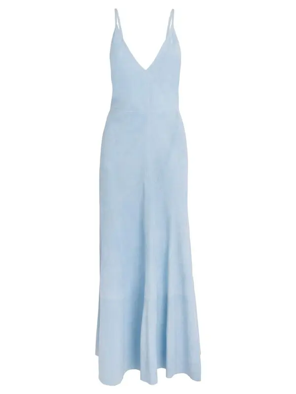 Gabriela Hearst Suede Brigita Midi Dress - Blue
