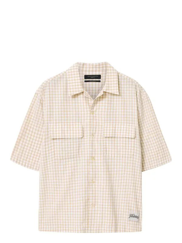 ALLSAINTS Organic Cotton Check Rockland Shirt - Yellow