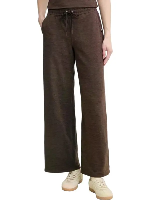 Dkny Mid-rise Space-dye Wide-leg Track Pants - Brown