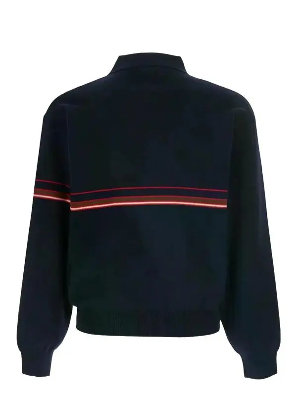 Versace Striped Long-sleeve Polo Shirt - Blue