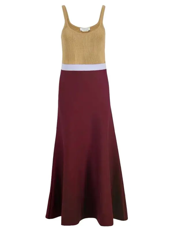 Gabriela Hearst Flaminius Ribbed-knit Sleeveless Midi Dress - Red