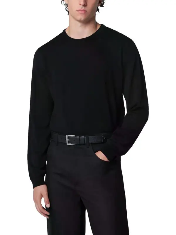 ROBERTO COLLINA Crew-neck Ribbed-trim Sweater - Black