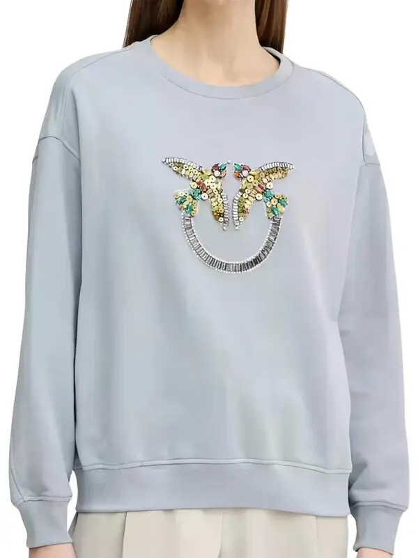 Pinko Crystal-embellished Sweatshirt - Blue