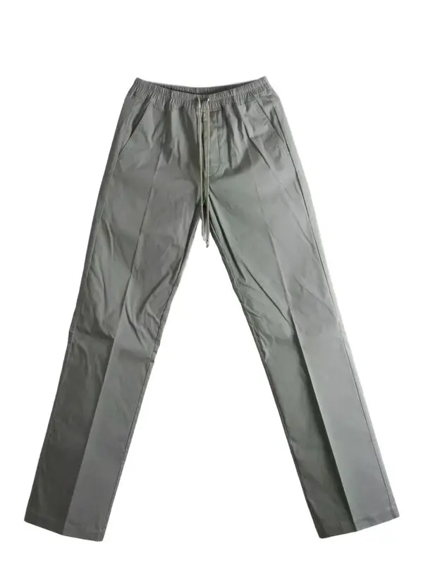 Rick Owens Drawstring Waist Pressed Crease Wide Leg Trousers - Grey