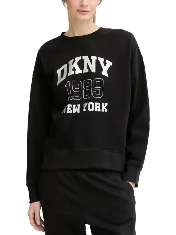 Dkny Logo Print Sweatshirt - Black