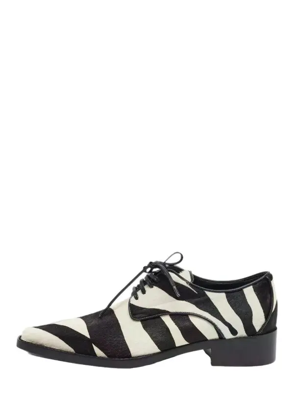 Dolce & Gabbana Zebra-print Calf Hair Derby Shoes - White