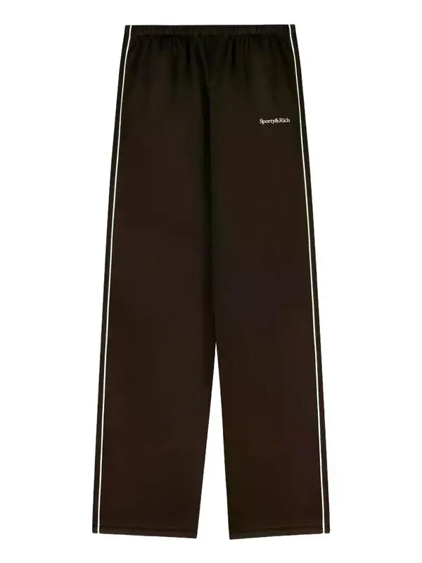 SPORTY & RICH Serif Logo Side Stripe Track Pants - Brown