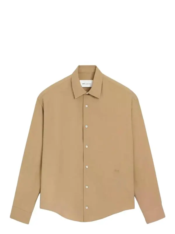 AMI Paris Boxy Viscose Twill Shirt - Neutrals