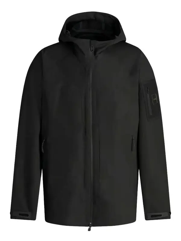 BOSS Hooded Zip-up Jacket With Matte Finish - Black